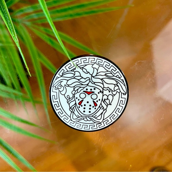 Jewelry | Versace Friday 13th Medusa Enamel Pin Hockey Mask Head Logo ...